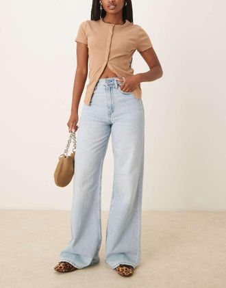 Polo Ralph Lauren Jean ample - Bleu clair d&eacute;lav&eacute;