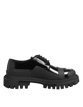 Dolce & Gabbana Patent Leather Derby Shoe - Black