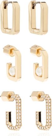AllSaints Femme, Accessoires, Jaune, Taille: ONE Size Set de trois paires de boucles doreilles