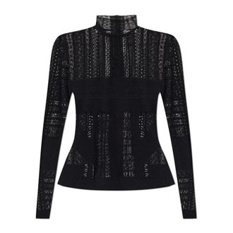 Alexander McQueen Spitzentop mit markantem Totenkopf-Motiv - - Blouses & Shirts - Damen - Schwarzk - M