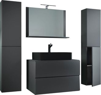 ebuy24 LendasXLBL Badmöbelset 5 Teile anthrazit