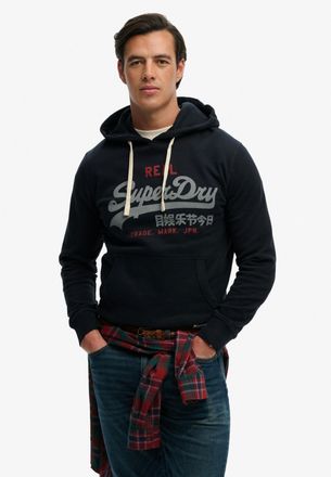 Superdry Kapuzensweatshirt SUPERDRY VL CLASSIC HOOD, Herren, Gr. XXL, schwarz (eclipse navy), angeraute Sweatware, Obermaterial: 100% Baumwolle, bedruckt, regu