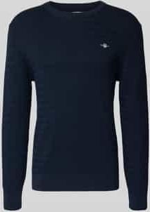 GANT Strickpullover mit Strukturmuster und Label-Stitching