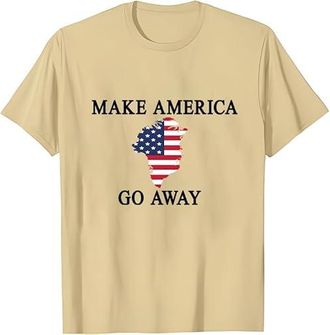 Generic T-shirt Make America Go Away pour femmes et hommes, kaki, 3XL