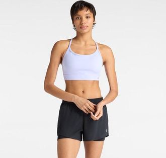 New Balance Damen NB Essential Yoga Bra in Violett, Poly-Strick, Gr&ouml;&szlig;e XS