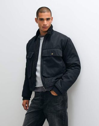 Weekday Utility-Barnjacke in Schwarz