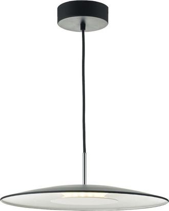 D&auml;r Lighting DAR ENOCH - Suspension Dome LED Noir & Acier Inoxydable