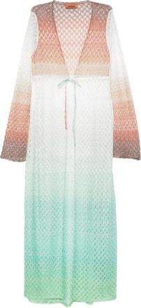 Missoni Femme, Pulls, Multicolore, Taille: 38 FR Long Cardigan Cache-Coeur