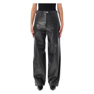 R&oacute;he Femme, Pantalons, Noir, Taille: 36 FR Bruun Signature Baggy Leather Pantalons