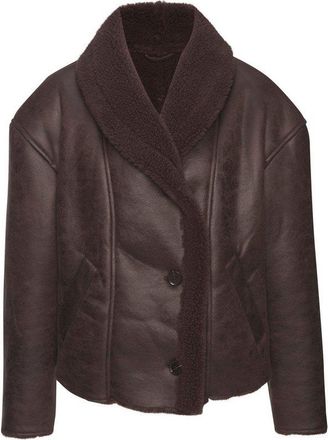 Lascana Lederimitatjacke mit weichem Teddyfutter und Knopfleiste Kuschelige &Uuml;bergangsjacke, Herbstjacke aus Kunstleder, Lammkunstfell