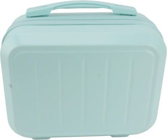 Generic 14-Zoll-Kosmetiktasche, ABS-Make-up-Tasche f&uuml;r Damen-Reise-Toilettenartikel, Stilvolles, Modernes Design mit Mehreren F&auml;chern (Gr&uuml;nliches Blau)