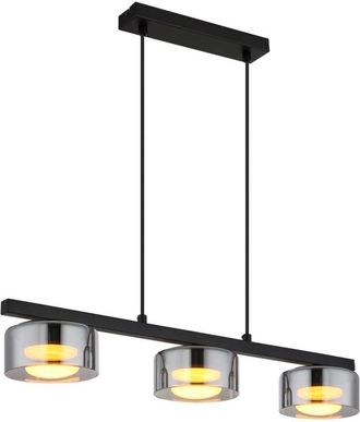 Globo Lighting suspension - HIGGINS - noir - verre - grande lampe de