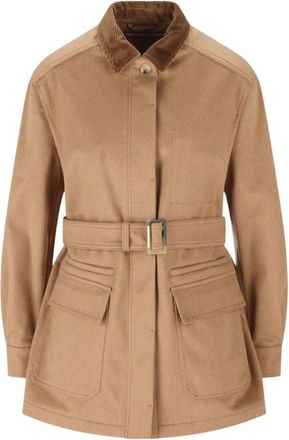 Max Mara Femme, Manteaux, Brun, Taille: 38 FR Manteau ceinturé