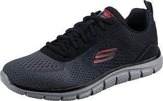 Skechers Homme Track-ripkent Homme Chaussures Sneakers, Garniture Anthracite En Filet Noir, 45 EU