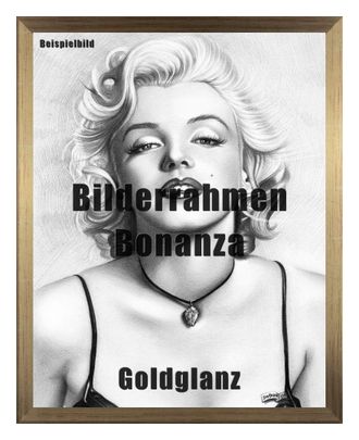 Homedecoration Bilderrahmen Bonanza Bildgröße 50 x 75 cm in Gold Glanz mit Acrylglas klar 1 mm in 52 Farben