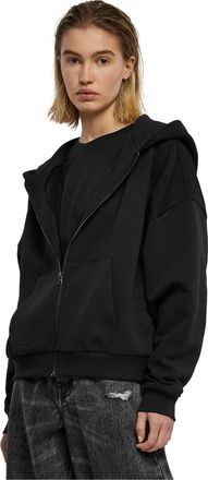 Urban Classics Damen Kapuzenpullover Ladies Boxy Zip Hoody Black 4XL