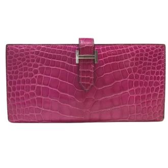 Herm&egrave;s Pre-owned Stoff portemonnaies - - Pre-owned - Damen - Rosa - ONE SIZE