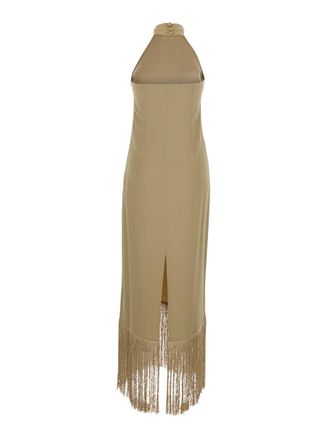 Taller Marmo Womens Long Dress Berlin Beige Acetate