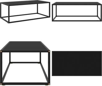 vidaXL Couchtisch Schwarz mit Schwarzem Glas 100x50x35 cm - Couchtisch - Wohnzimmertisch - Schwarzer Couchtisch - Glastisch - Modernes Sofa - Home & Living