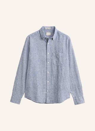 GANT Hemd Regular Fit Mit Leinen blau