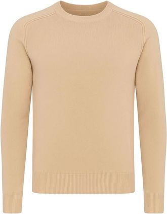 Paolo Pecora Homme, Pulls, Beige, Taille: L Pull en laine mérinos Crème