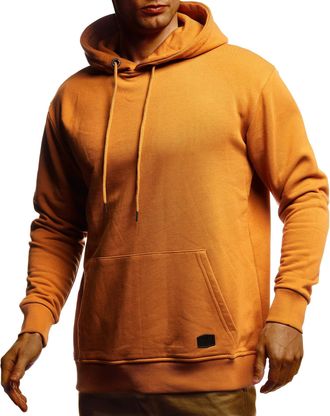 LEIF NELSON Herren Hoodie Pullover mit Kapuze Oversize Kapuzenpullover für Männer Pulli Longsleeve Sweatshirt Kaputze Langarm LN8351 Größe L Camel