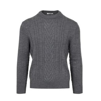 Paolo Pecora Merinowolle Rippstrickpullover - - Knitwear - Herren - Grau - S
