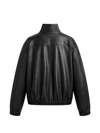 Saint Laurent Leather Bomber Jacket - Black