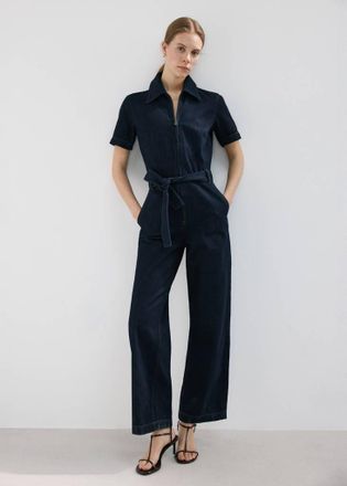 Mango Jeans-Overall mit G&uuml;rtel blau - Damen - S - MANGO