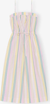Ganni Robe maxi &agrave; bretelles en coton ray&eacute; Multicolore biologique - Taille 44 - Pour Femme