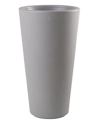 8 Seasons Design Shining Classic Pot L, LED Pflanzkübel 39 x 70 cm (grau), E27 Fassung inkl. Leuchtmittel in warmweiß, beleuchteter Pflanzkübel für innen + auße