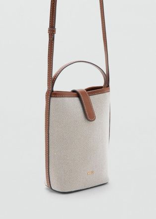 Mango Handytasche mit Schultergurt aus Canvas beige - Damen - Einheitsgr&ouml;&szlig;e - MANGO