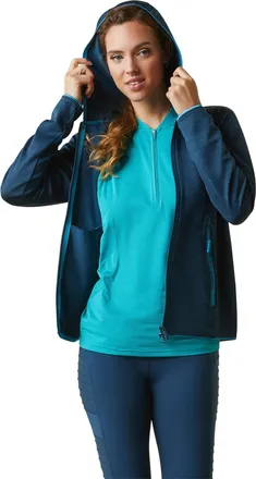 Ariat Womens Byron Full Zip Hoodie Long Sleeve in Deep Petroleum, Size Large, by Ariat