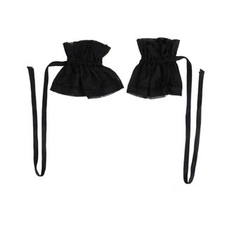Ann Demeulemeester Manchettes Suna &agrave; bords bruts et volants avec rubans allong&eacute;s - Femme - Accessoires - Noir - Taille: Xs/S