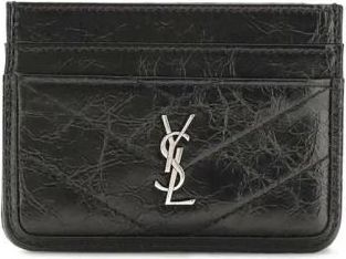 Saint Laurent Monogram Quilted Leather Card Holder - - Accessories - Damen - Schwarzk - ONE SIZE