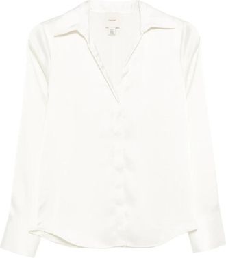 Calvin Klein Femme, Blouses et Chemises, Blanc, Taille: 40 FR Chemise Hammered