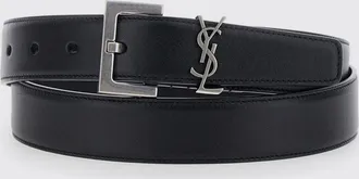 Saint Laurent Ceinture Cassandre en cuir de veau avec boucle monogramme YSL