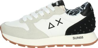 Sun 68 Sneaker Running Ally Studs in Pelle/Suede Bianco Donna D24SU16 Z43206 37