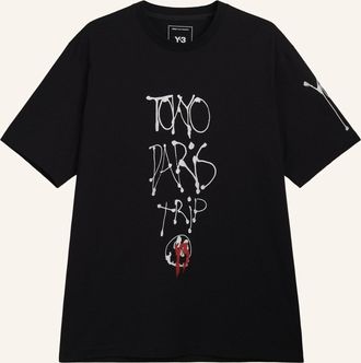 Yohji Yamamoto Y-3 Chito City Graphic T-Shirt, Kurz&auml;rmelig schwarz
