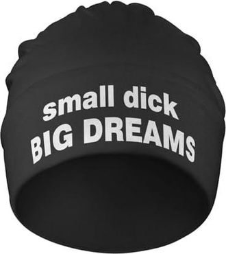 Generic Unisexe Hiver Chapeaux Petit P&eacute;nis, Grands R&ecirc;ves Bonnets Tricot&eacute; Chaud Bonnets De Ski Mode Bonnet &Agrave; Revers pour Ski Quotidien Patinage