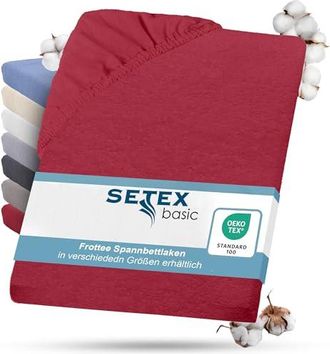 Setex Setex - Frottier Bettlaken mit Gummizug kuschelig weich - Frottier Spannbettlaken aus 80% Baumwolle, 20% Polyester mit rundum Spanngummi - Bettwäsche 