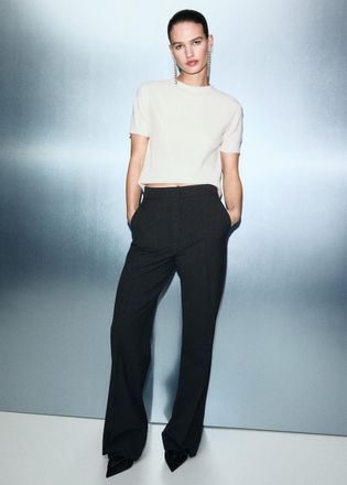 Mango Kurzarmpullover mit Pailletten gold - Damen - XXS - MANGO