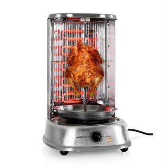 Oneconcept Kebap Master Vertikalgrill 1800W Edelstahl inkl. Spie&szlig; Set