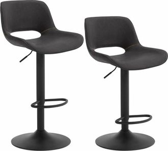 Woltu Woltu - Lot de 4 Tabourets de Bar Pivotant à 360°, en Simili Cuir et Metal, Chaise de Bar Réglable Hauteur, Chaise Haute Cuisine avec Dossier