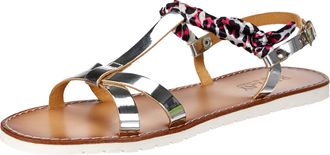 Replay Easy Foulard Sandale, 3062 Silver Leopard Fuxia Fluo, 28 EU