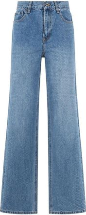 Self Portrait Femme, Jeans, Bleu, Taille: W25 Jean Droit en Denim avec Strass
