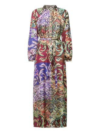Pierre-Louis Mascia robe longue &agrave; motif abstrait - Rouge
