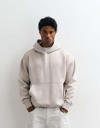Jack & Jones Sweat &agrave; capuche oversize - Cr&egrave;me d&eacute;lav&eacute;-Blanc