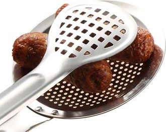 Generic &Eacute;cumoire &agrave; fente, cuill&egrave;re passoire 2 en 1 en acier inoxydable | louche en m&eacute;tal, passoire &agrave; huile de friture, passoire &agrave; huile confortable, louche