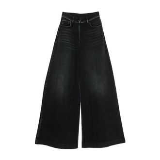 Twinset Jeans Wide Leg Vita Alta - - Trousers - Damen - Schwarzk - W26